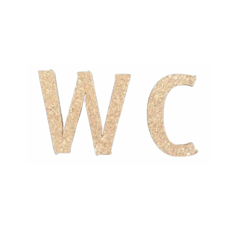Kork WC skilt - Selvklæbende kork | 9 cm
